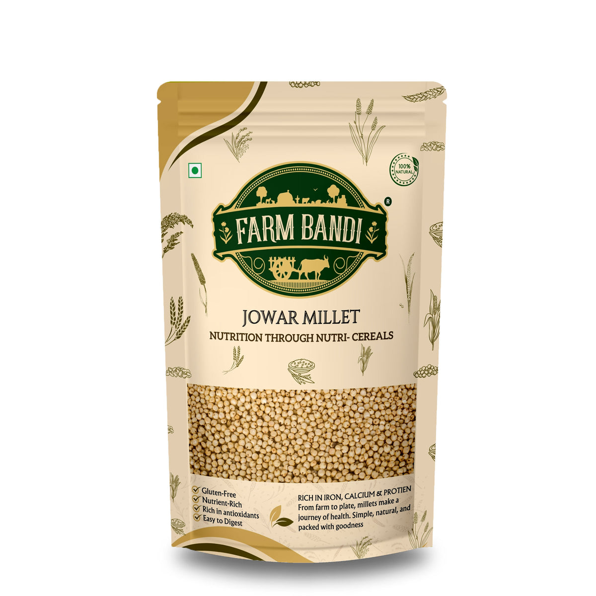 Jowar / Juwar Millet 2 Kg - Farm Bandi | The International Food Store