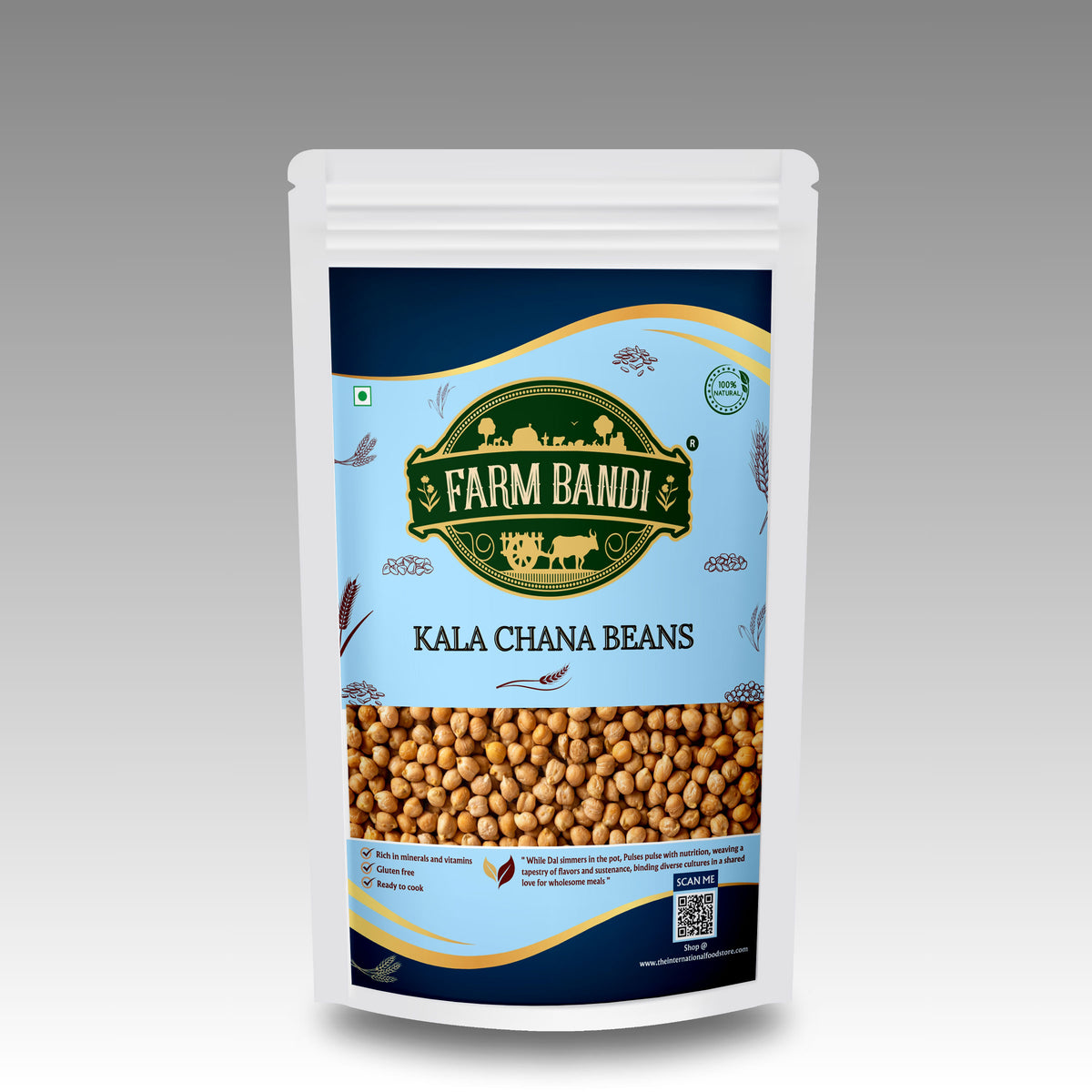 Kala Chana Beans 2.5 Kg - Farm Bandi | The International Food Store